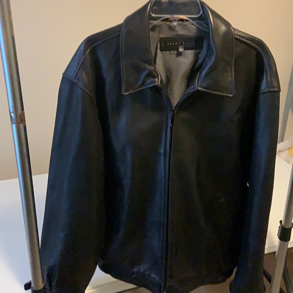 Perry Ellis Black Leather Jacket - Gem